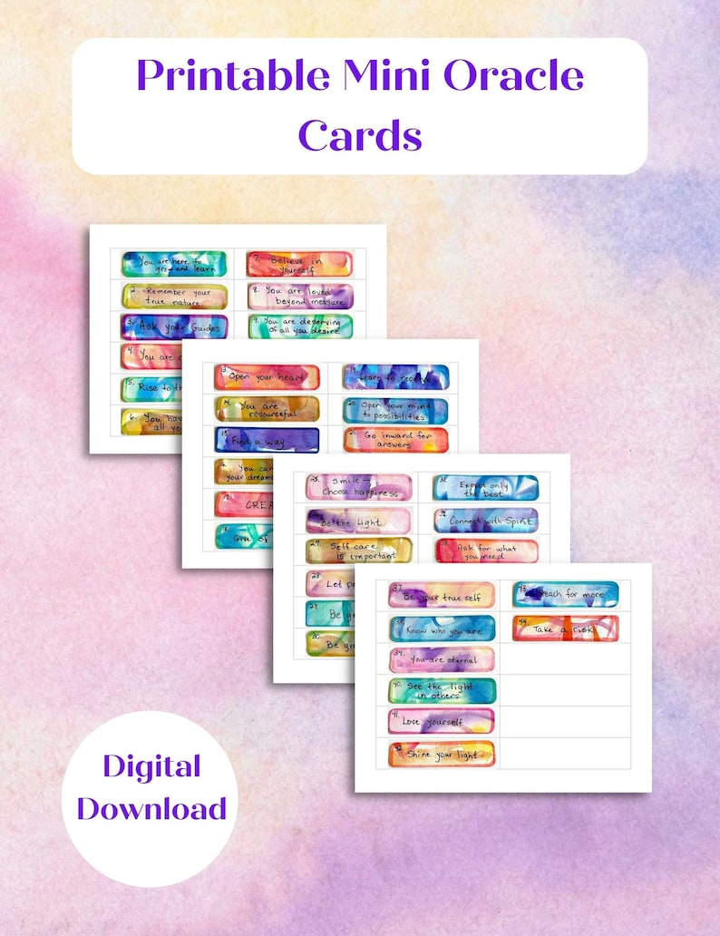 Printable Mini Oracle Cards - Download and Print Your Own Oracle Cards ...