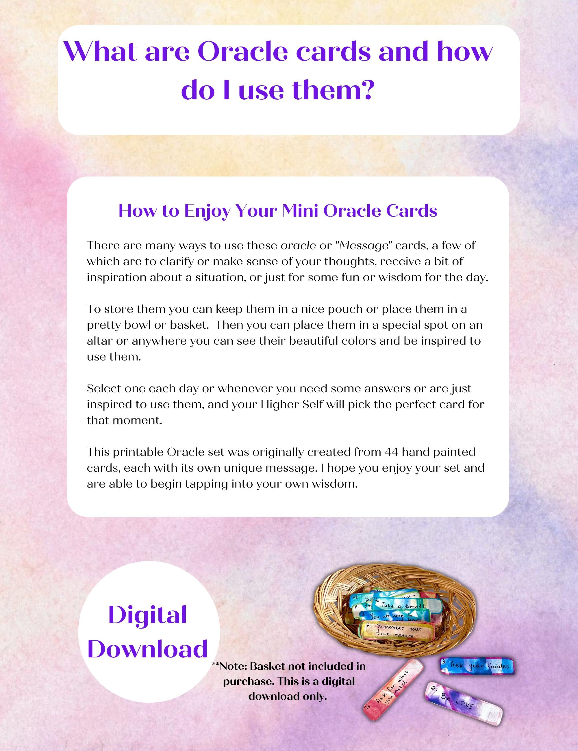 Printable Mini Oracle Cards Download and Print Your Own Oracle Cards - Etsy