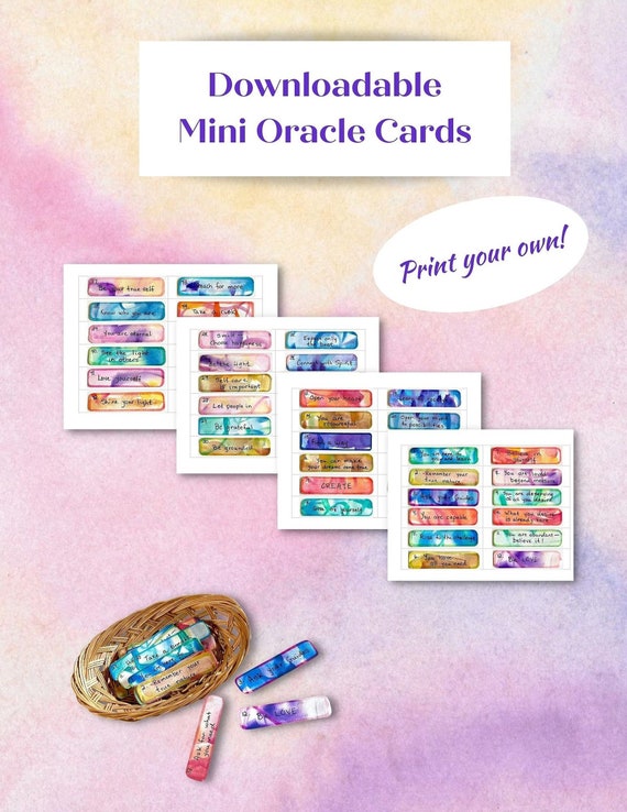 Printable Mini Oracle Cards Download and Print Your Own - Etsy