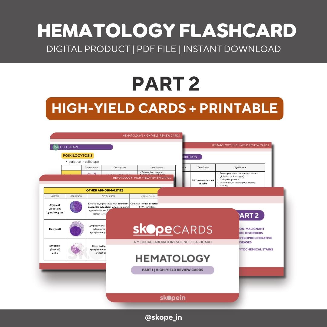 Hematology Review Flashcards Part 2: ASCP MLS Exam Review Notes ...