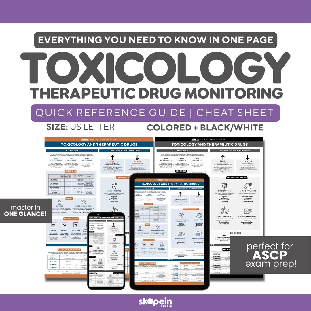 Toxicology and Therapeutic Drug Chemistry Reference Guide: Mls ASCP ...
