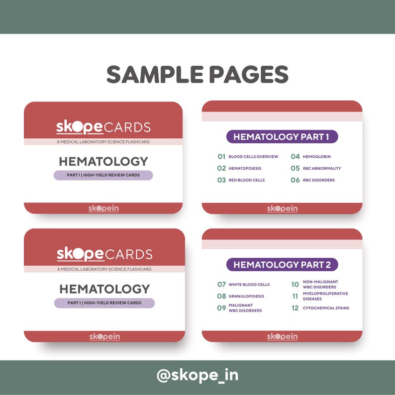 Hematology Flashcards Bundle: ASCP Exam Study Guide (digital PDF ...