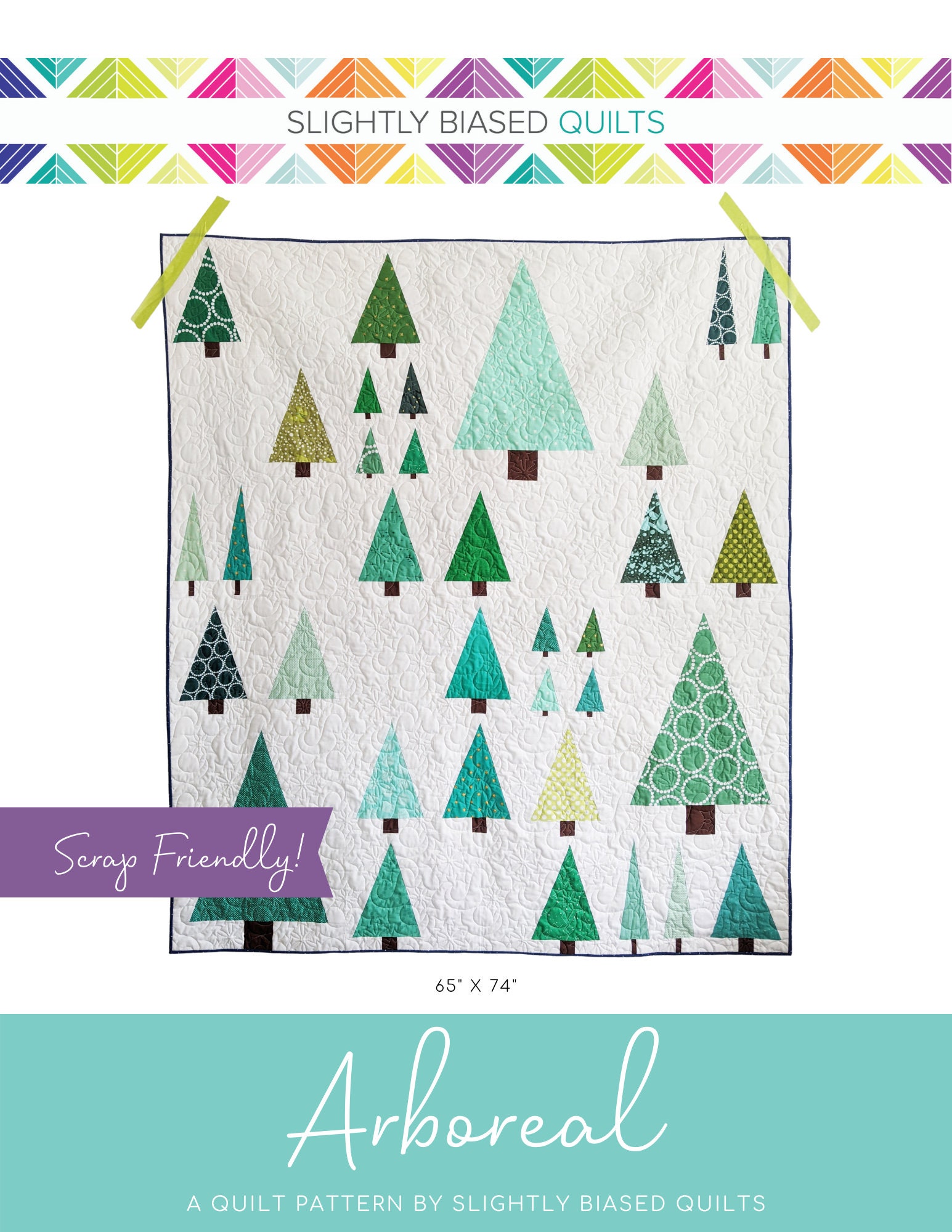 Tree Quilt Pattern PDF scrap Friendly Arboreal by Slightly - Etsy