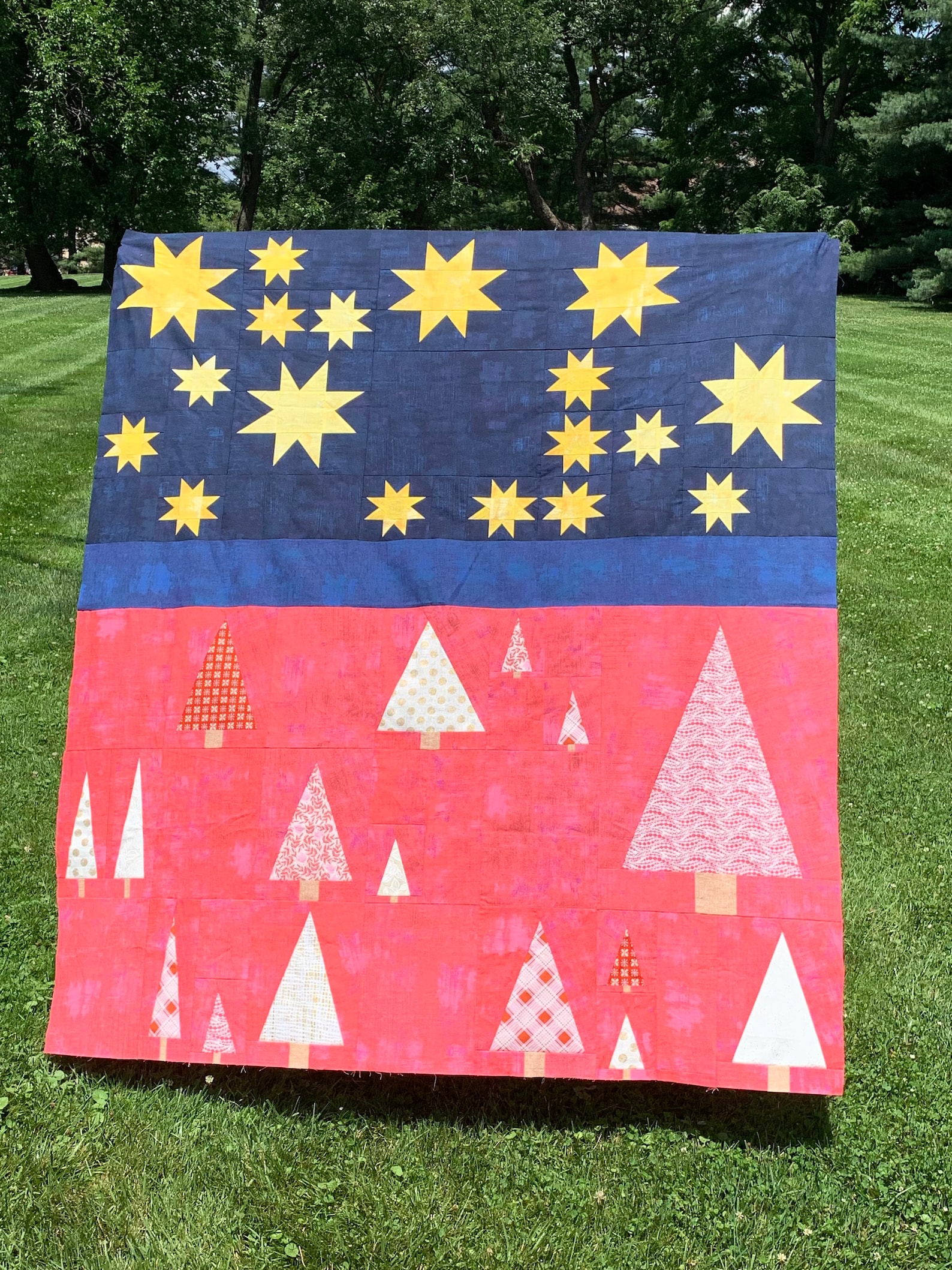 Tree and Star Quilt Pattern PDF scrap Friendly Starlit Night by ...