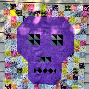 Skull Quilt Pattern PDF *scrap Friendly* Bonedigger by Slightly Biased ...