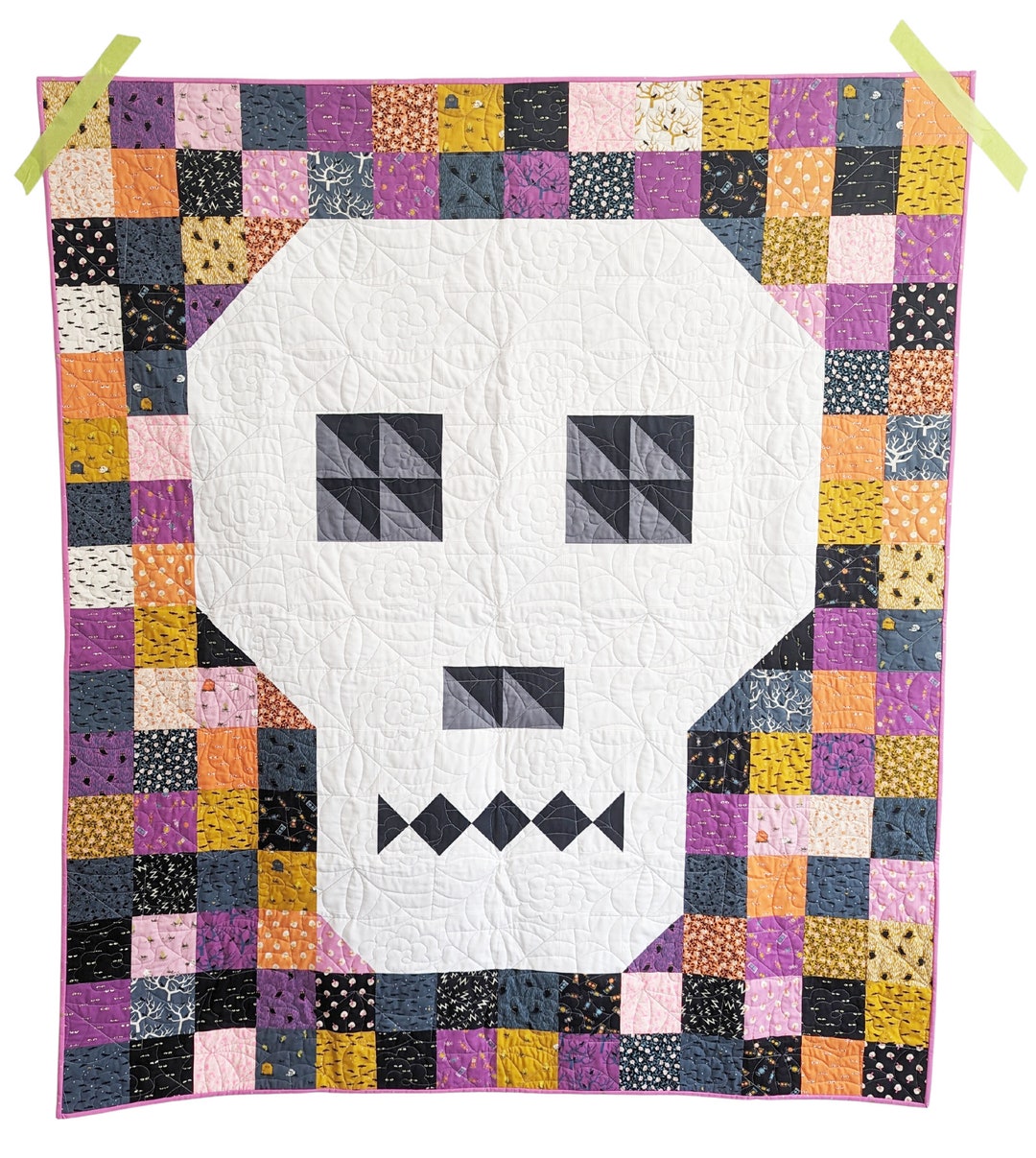 Skull Quilt Pattern PDF *scrap Friendly* Bonedigger by Slightly Biased ...