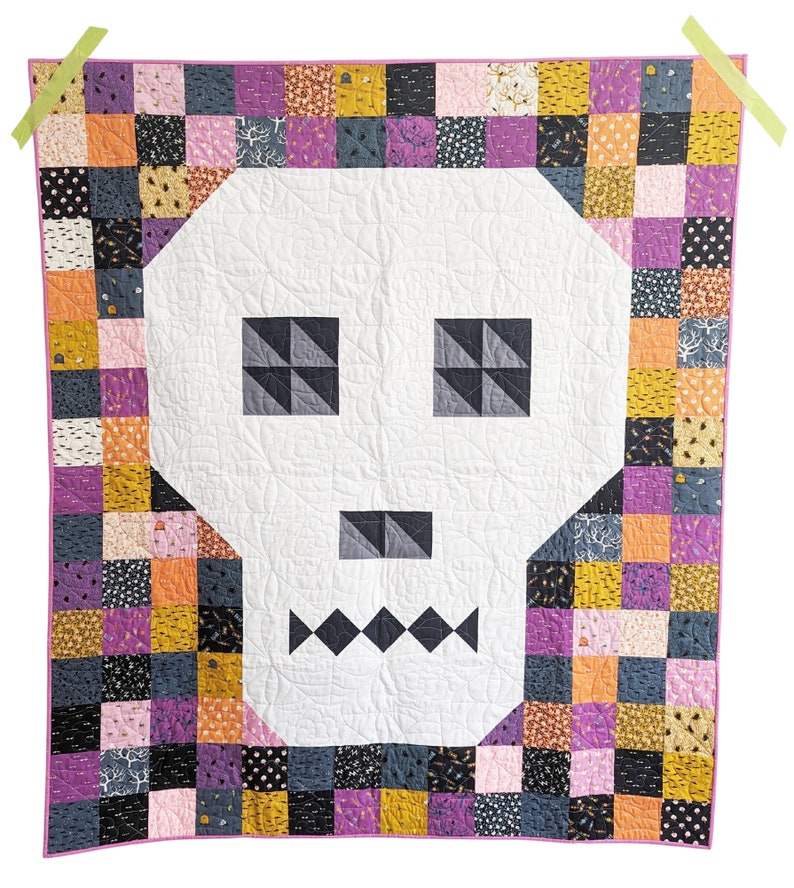 Skull Quilt Pattern PDF *scrap Friendly* Bonedigger by Slightly Biased ...