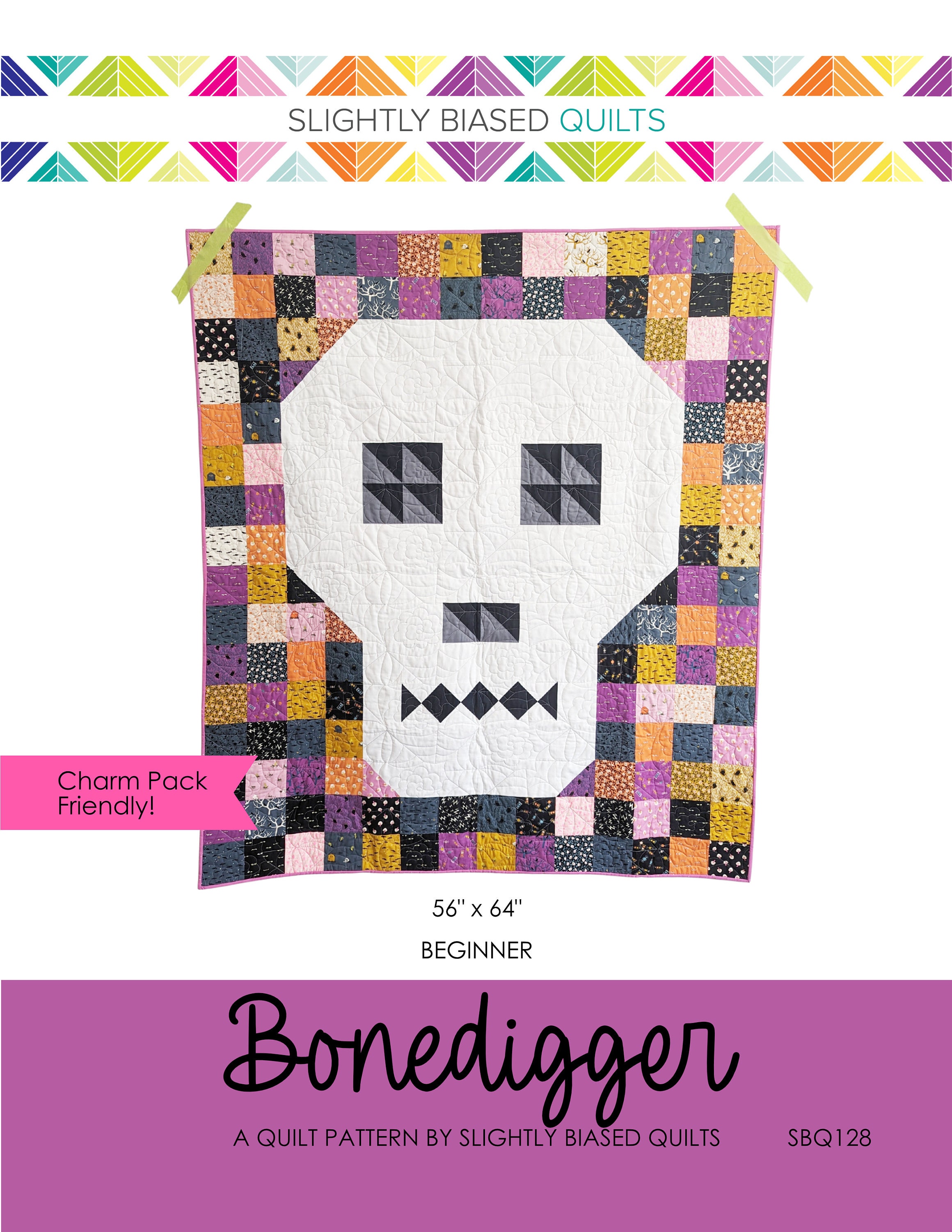 Skull Quilt Pattern PDF *scrap Friendly* Bonedigger by Slightly Biased ...