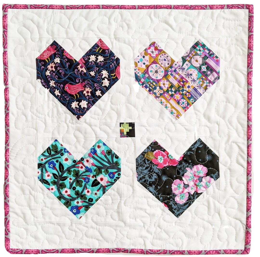 Heart Mini Quilt Pattern PDF *scrap Friendly* Cordate by Slightly ...