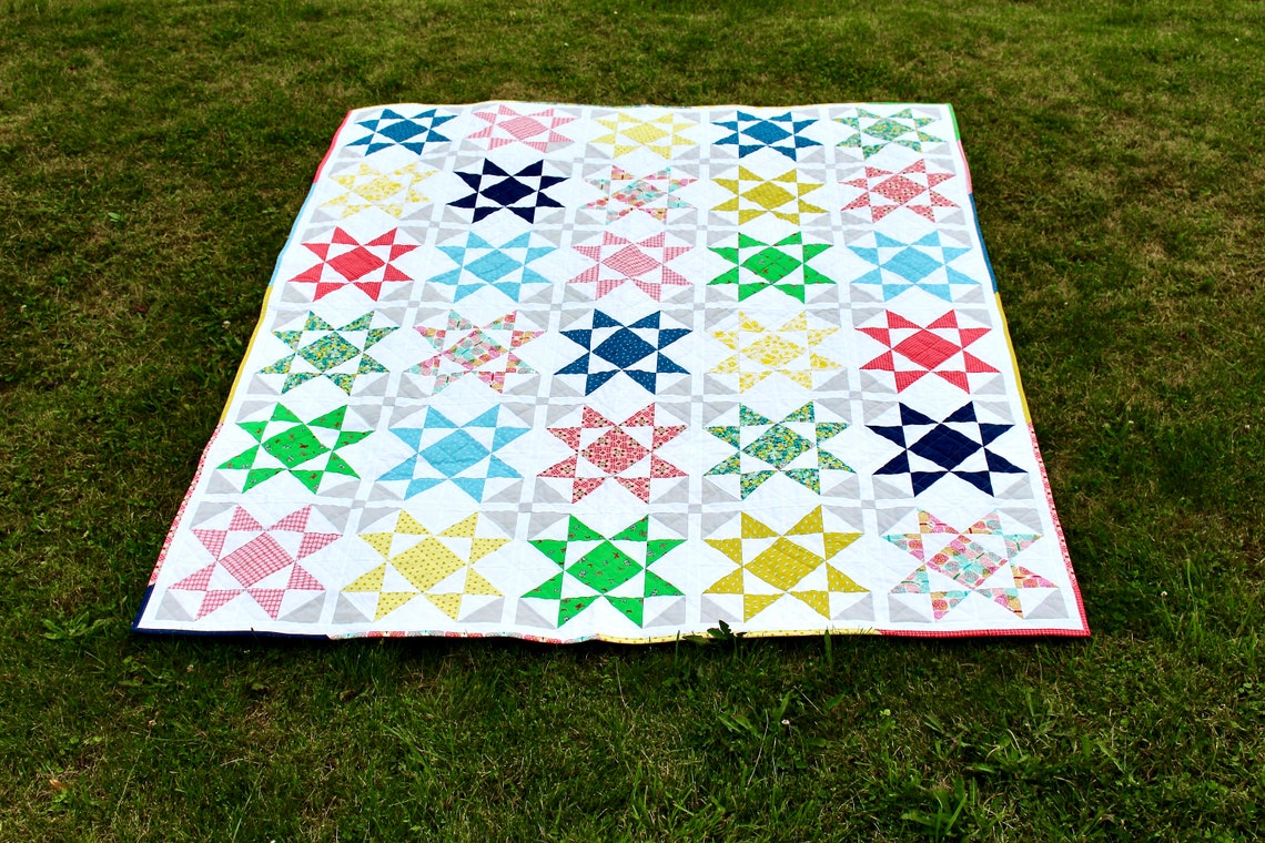 Star Quilt Pattern PDF fat Quarter Friendly Luster by Slightly Biased ...