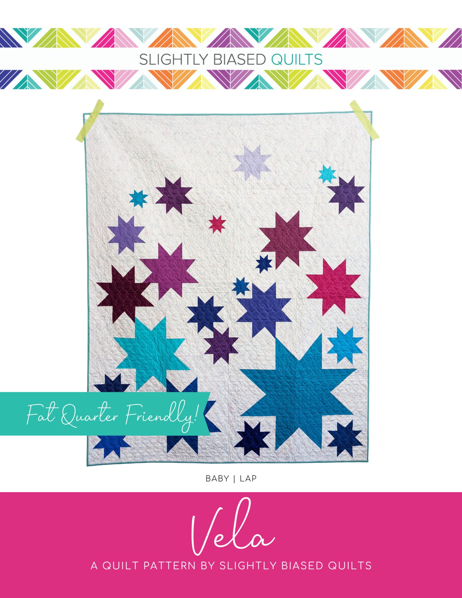 Star Quilt Pattern PDF scrap Friendly Vela by Slightly - Etsy