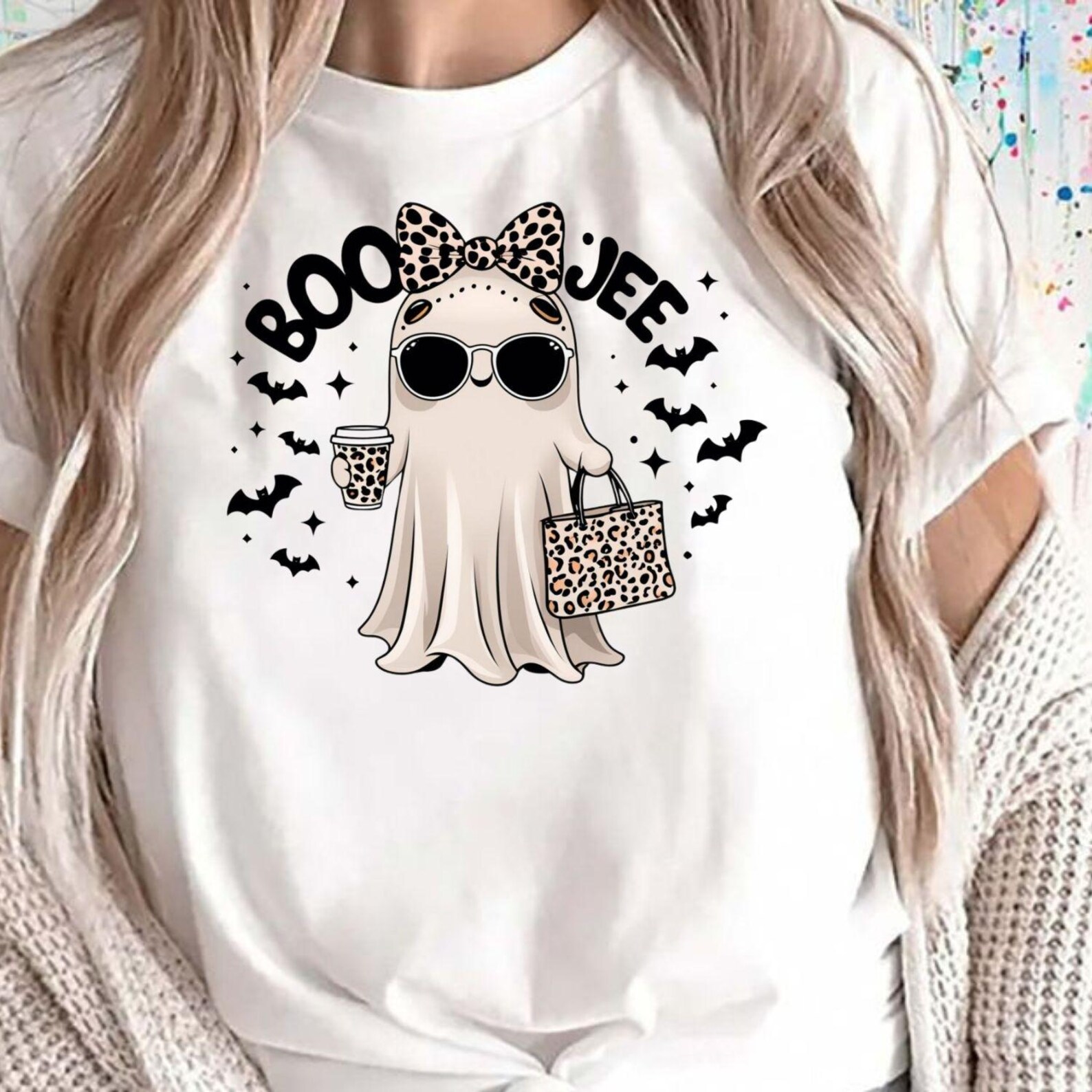 Leopard Print Ghost PNG, Halloween Coffee Ghost Shirt Design, Boujee ...