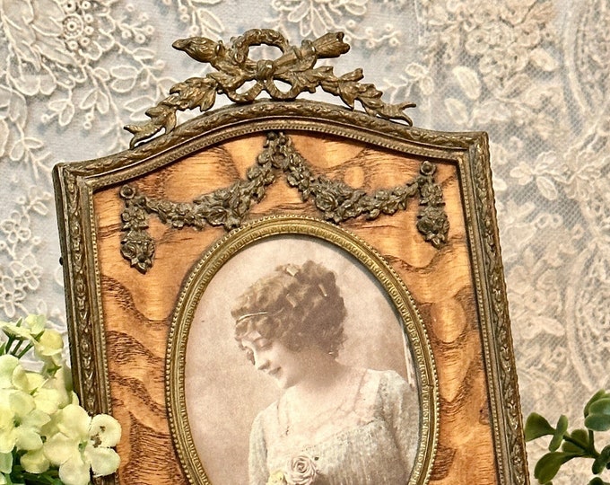 Antique French Frame, Louis XVI Style Brass French Frame With Festoon ...