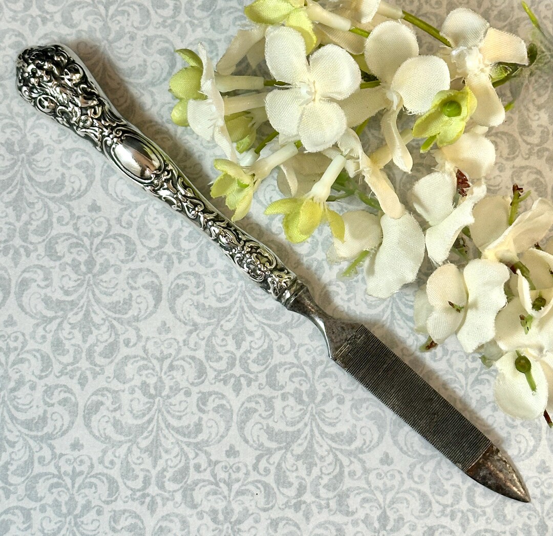 Antique Sterling Silver Nail File, Sterling Nail File, Manicure Tool ...