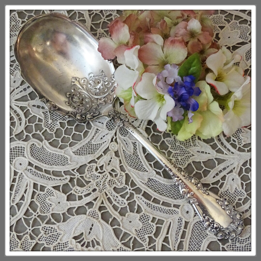 1897 Berkshire Silver Berry Spoon, 1847 Rogers Bros Large Silver Plated ...
