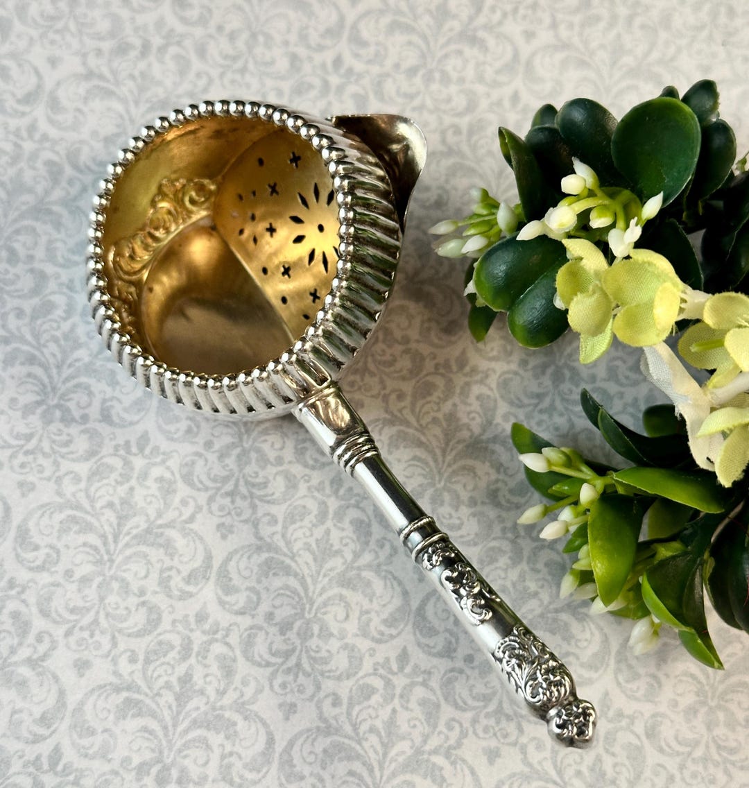 Antique F&B Silver Tea Strainer, Foster and Bailey Dripless Tea ...