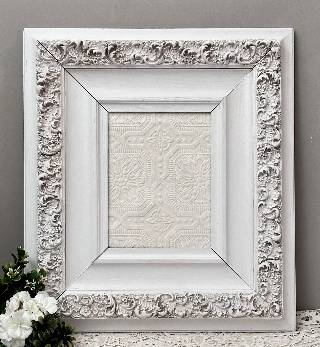 Vintage 8 X 10 White Frame Ornate White Picture Frame With - Etsy