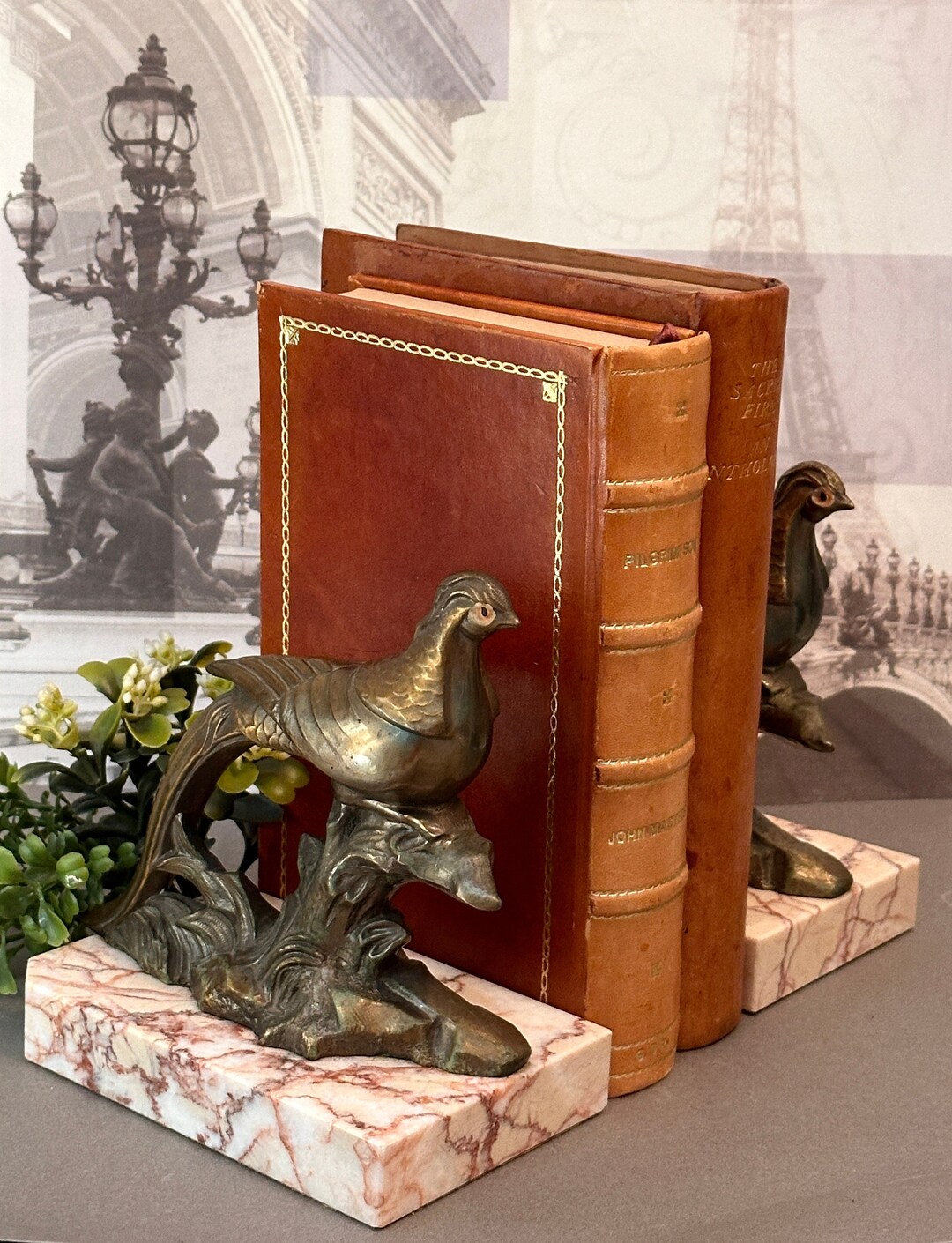 P Mimaux Art Deco French Pheasant Bookends, Bronze Pheasant on Marble ...