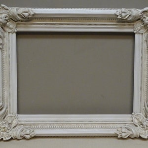 Vintage 14 X 20 White Frame, Ornate White Picture Frame, Frame for ...