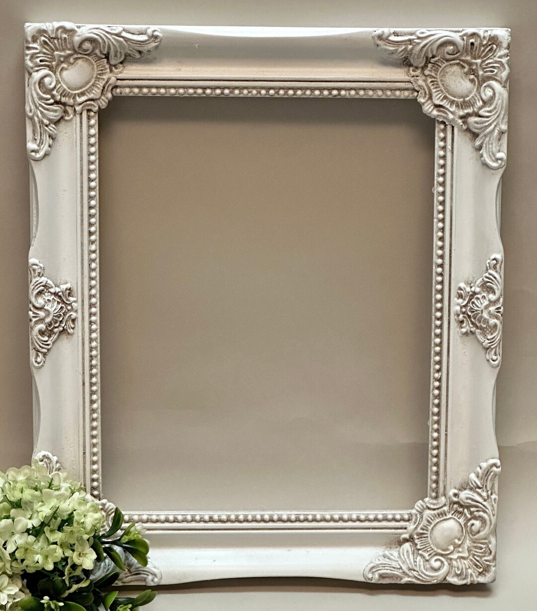 Vintage 8 X 10 White Frame Picture Frame With Glass Easel - Etsy