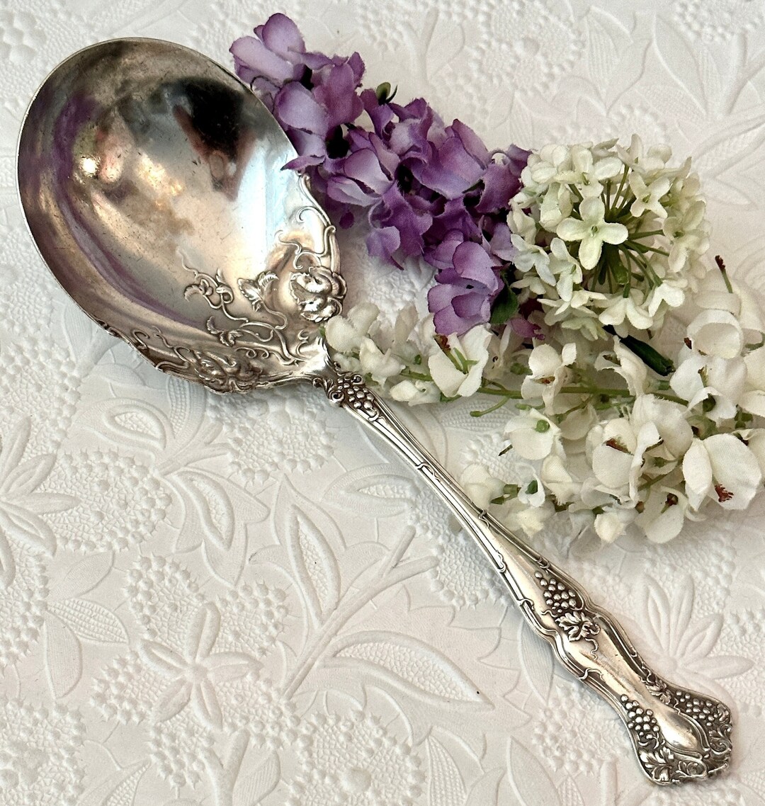 Antique 1847 Rogers Bros Silver Vintage Grape Berry Spoon, Grape ...