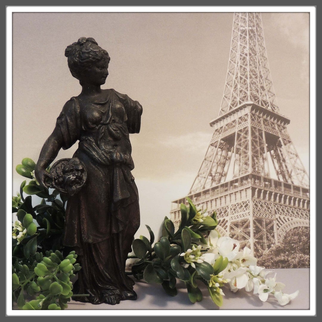 Antique French Bronze Statue of Woman, Metal Statue of Lady, French ...