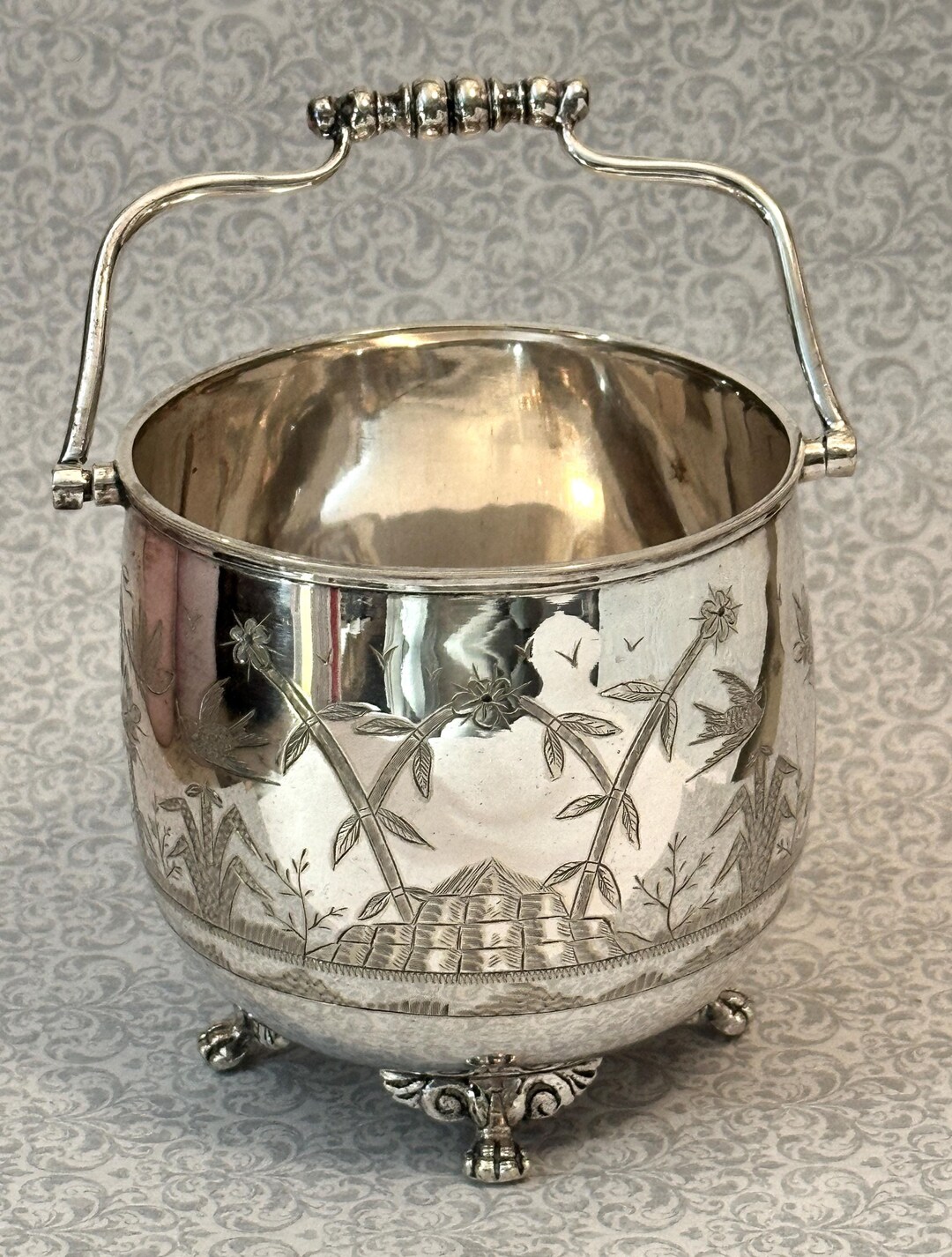 Small Silver Pot With Handle, Vintage Silver Plated Pot, Silver Candle ...