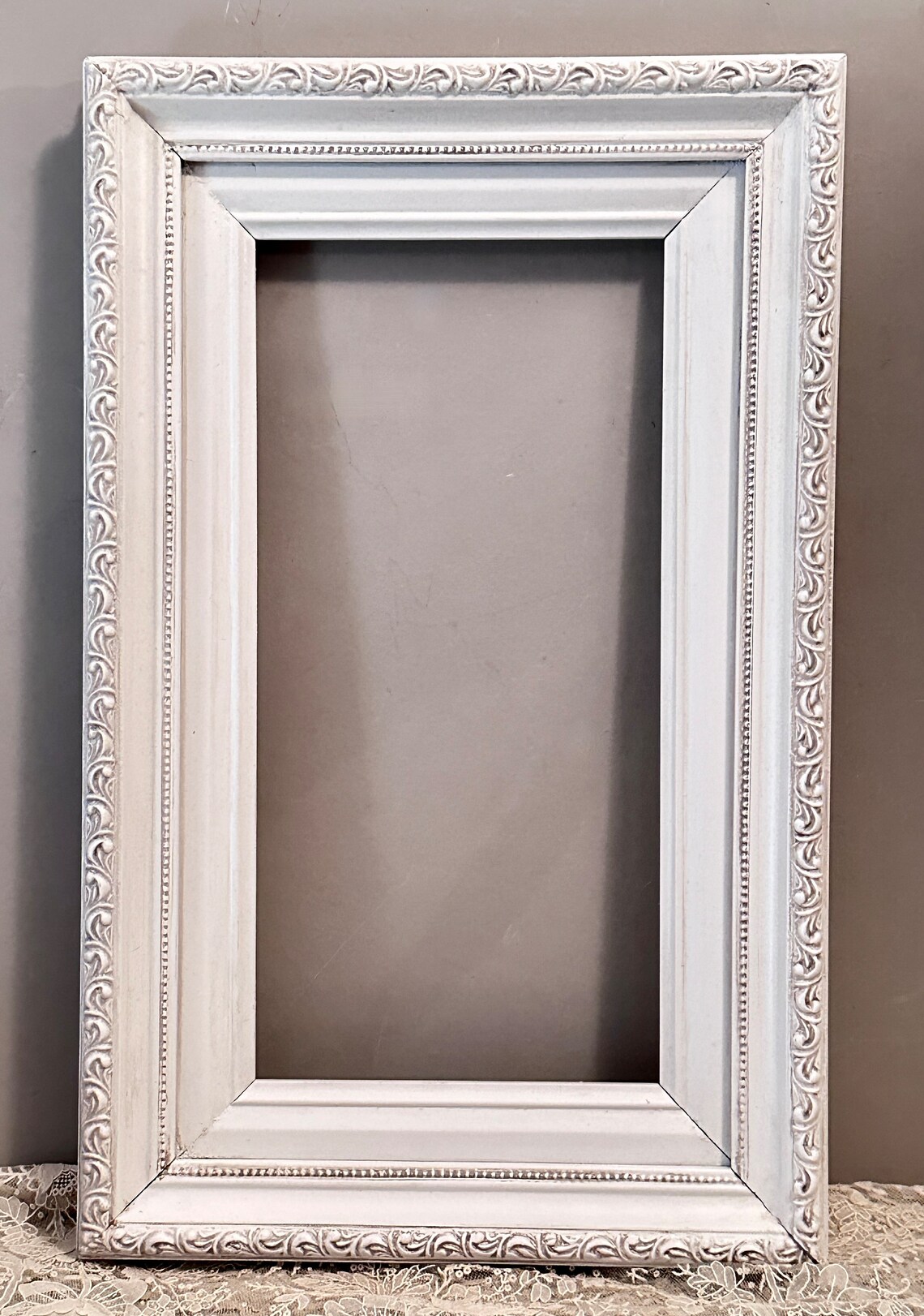 Vintage 6 X 12 Rectangle White Frame, 6x12 Picture Frame With Glass ...