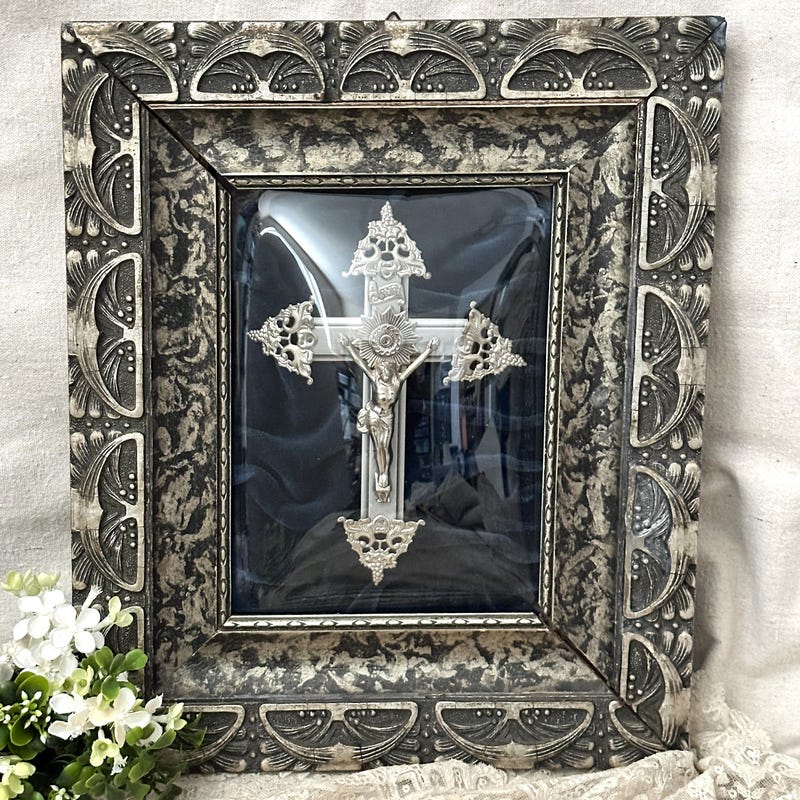Framed Velvet Crucifix - Etsy