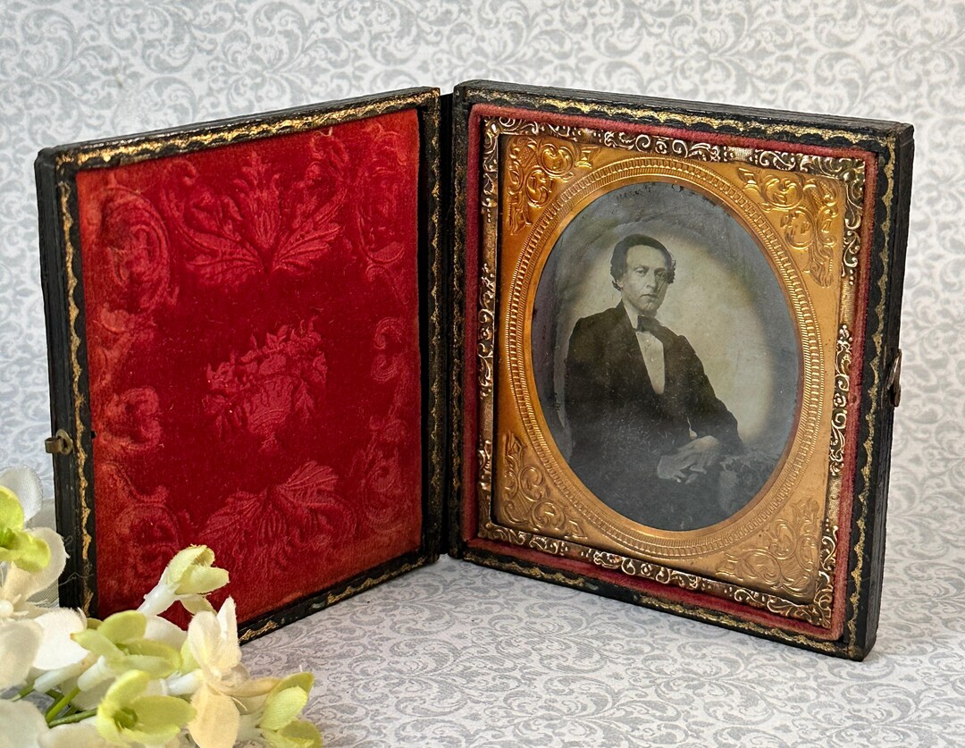 Antique Union Ambrotype Frame With Man, Daguerreotype Frame With Man ...