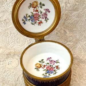 Blue Limoges Music Box Hand Painted Courting Scene, Le Petit Bleu ...