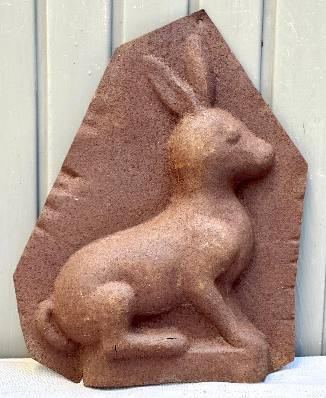 Vintage French Rabbit Candy Mold, Bunny Mold, Rustic Tin Rabbit ...