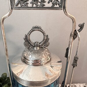 Antique Victorian Silver Blue Glass Pickle Castor Jar, Aesthetic ...