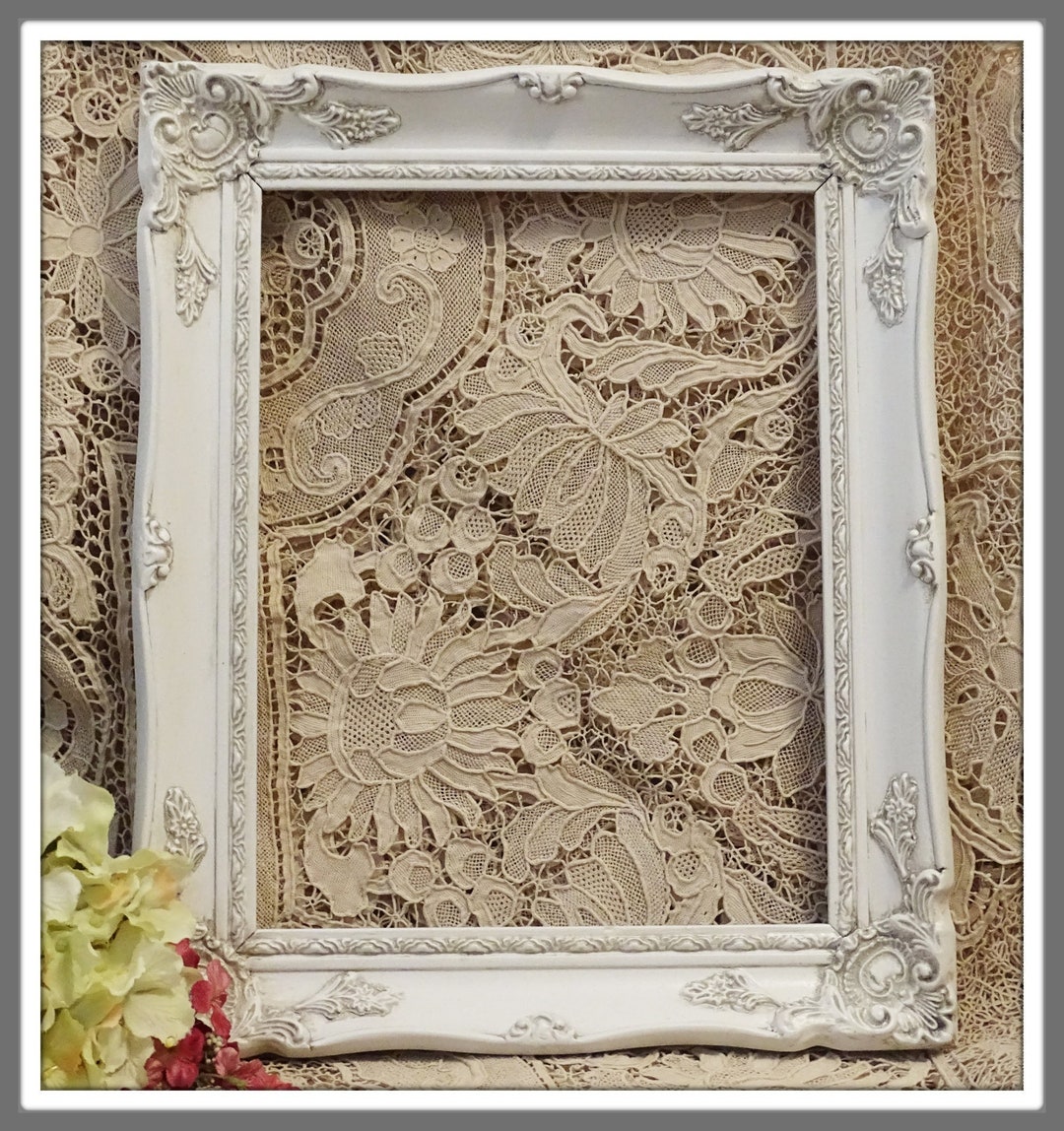 Vintage 10 X 13 White Frame, White Picture Frame, Ornate White Frame ...