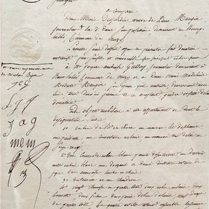 Antique Framed 19th Century French Document, 1816 French Legal Document ...