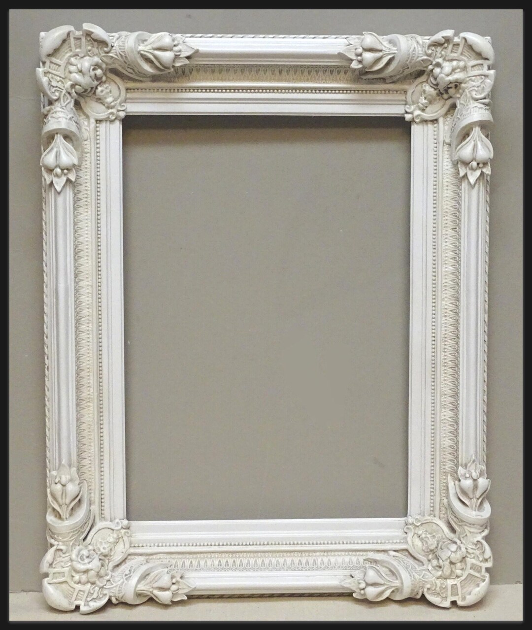 Vintage 14 X 20 White Frame, Ornate White Picture Frame, Frame for ...