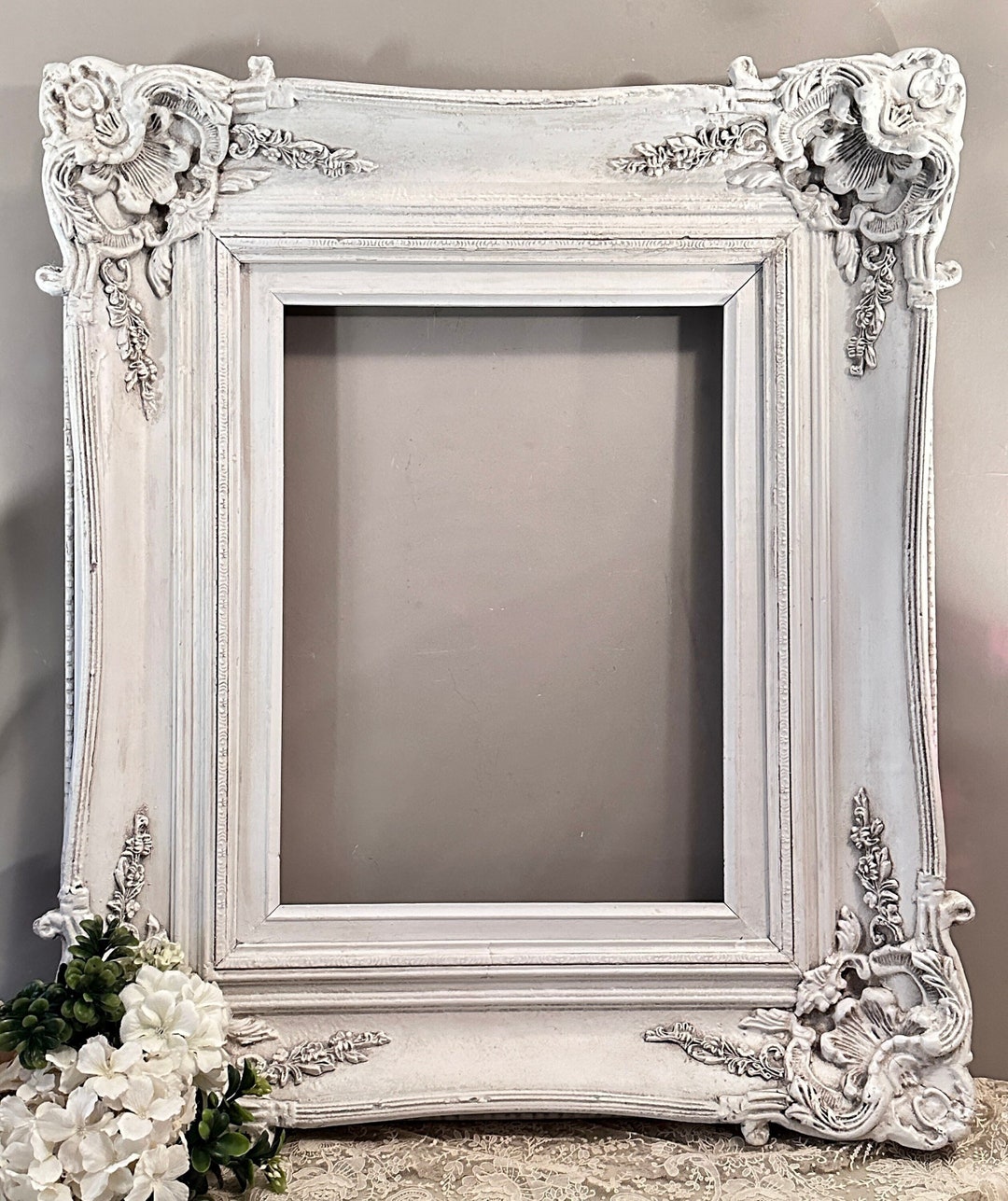 Ornate Vintage 12 X 16 White Frame, 12x16 Shabby Chic Frame, Wedding ...