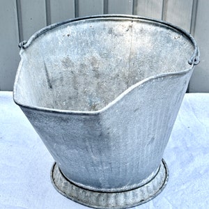Vintage Galvanized Bucket Pail, Wine Ice Bucket, Champagne Ice Bucket ...