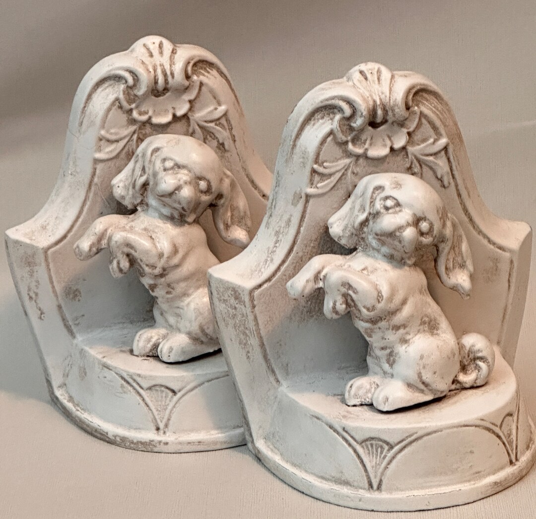 Art Deco Nuart Dog Bookends Pair, Cavalier King Charles Spaniel Dog ...