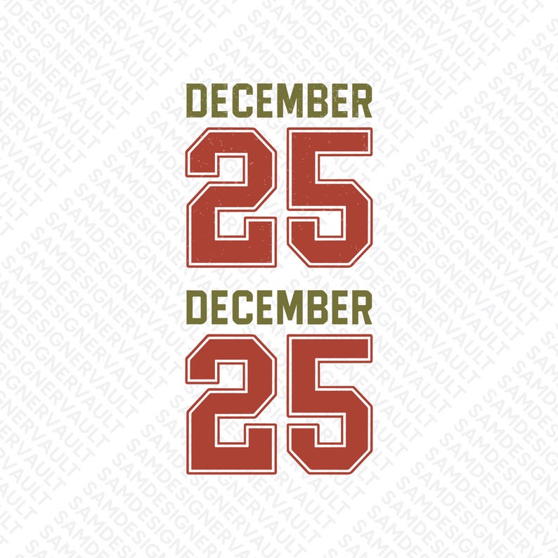 Christmas Png, December 25 PNG, Instant Download, Vintage Christmas Png ...