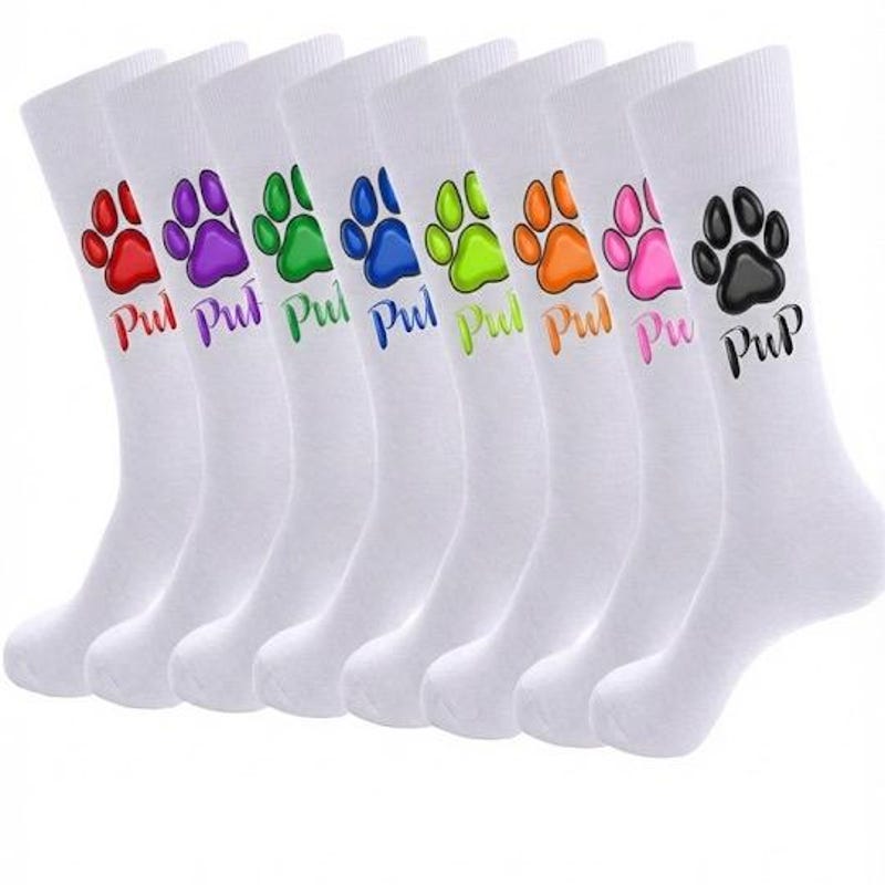 Red and Black Paw Socks - Etsy