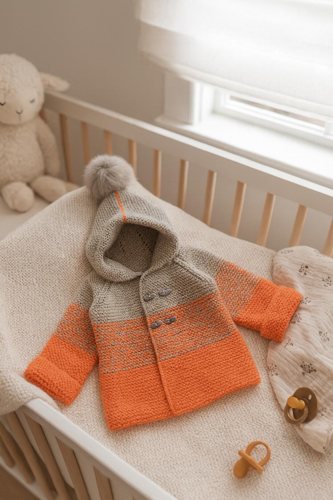 Handmade Baby Knit Cardigan: Soft Wool Blend, Cozy Winter Outfit - Etsy