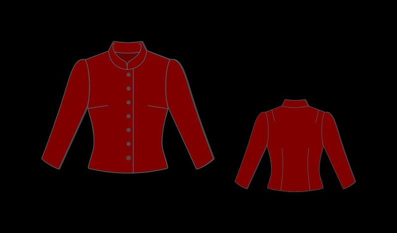 Chinese Blouse Sewing Pattern – Mandarin Collar Top With Puff Sleeves ...