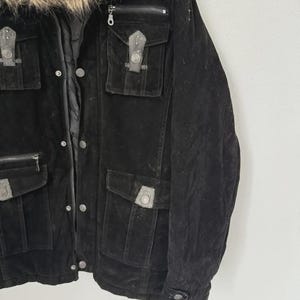 Vintage Japanese Brand in the Attic Black Jacket With Fur Hoodies - Etsy