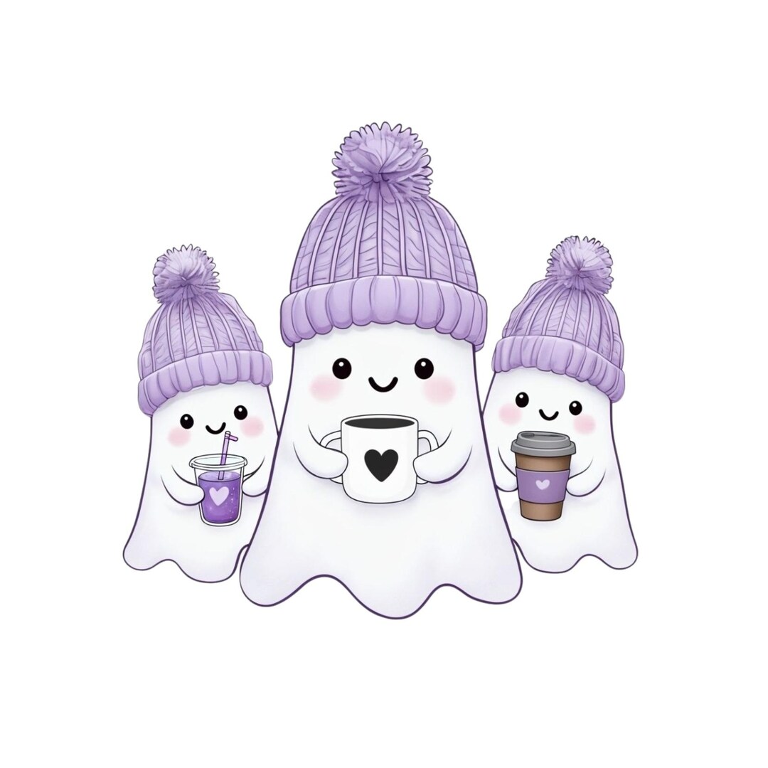 Cute Ghost PNG I Halloween Png I Coffee Png I Bougie Png I Bougie Ghost ...