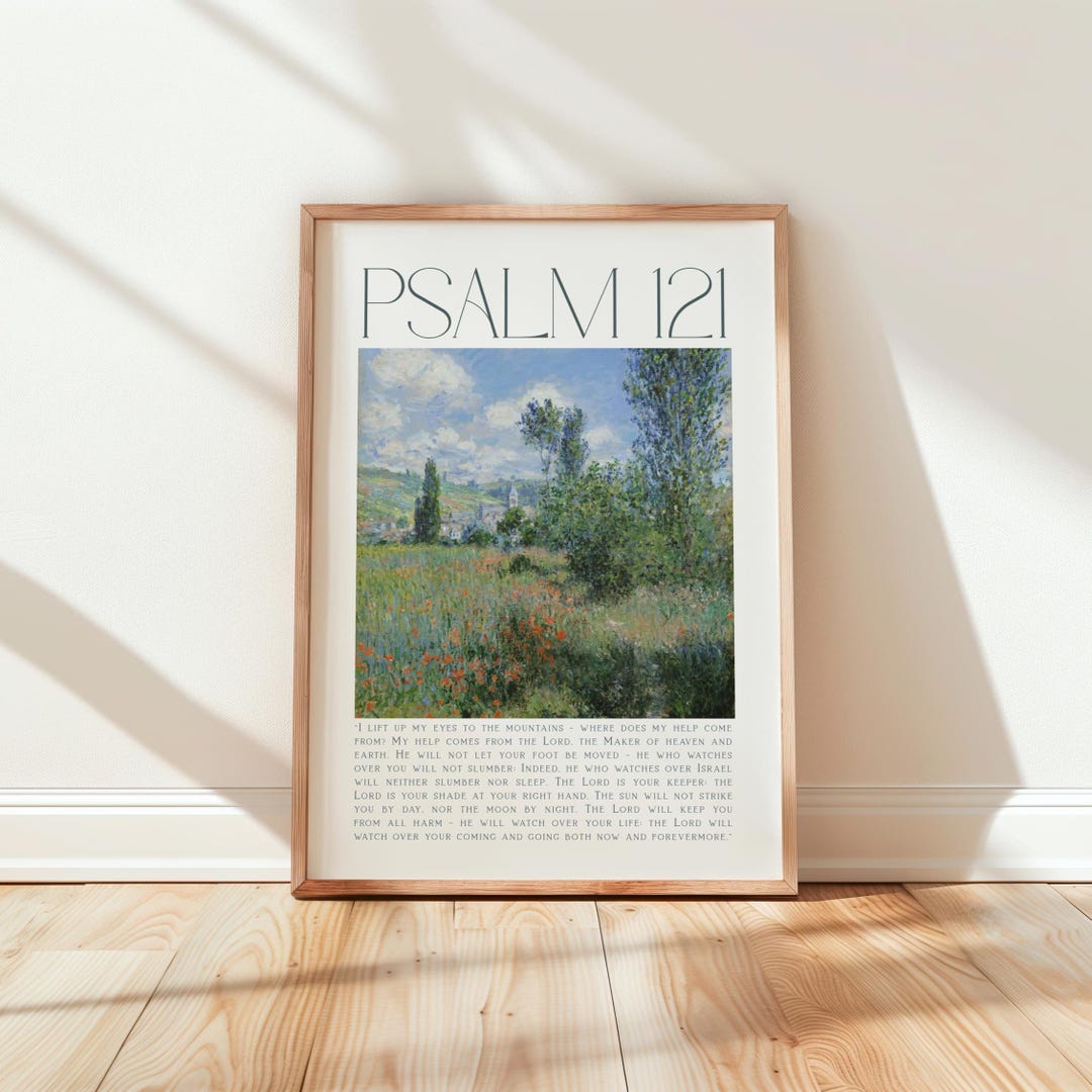 Psalm 121 Print | Bible Verse Art | Christian Home Decor | Floral Poppy ...