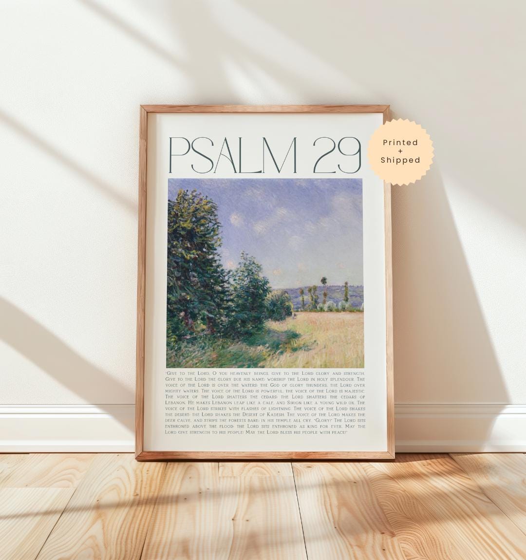 Psalm 29 Print | Impressionist Countryside Bible Verse Art - Etsy