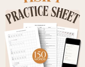 HSK 1 Writing Practice Worksheets – 150 Chinese Words - Etsy