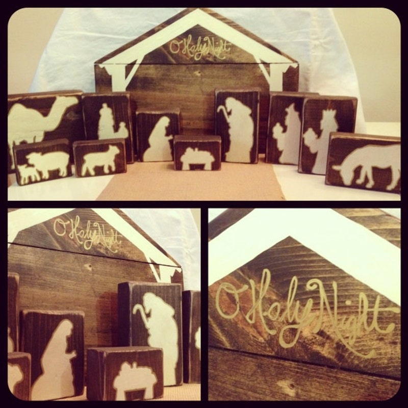 Nativity Wood Blocks - Etsy
