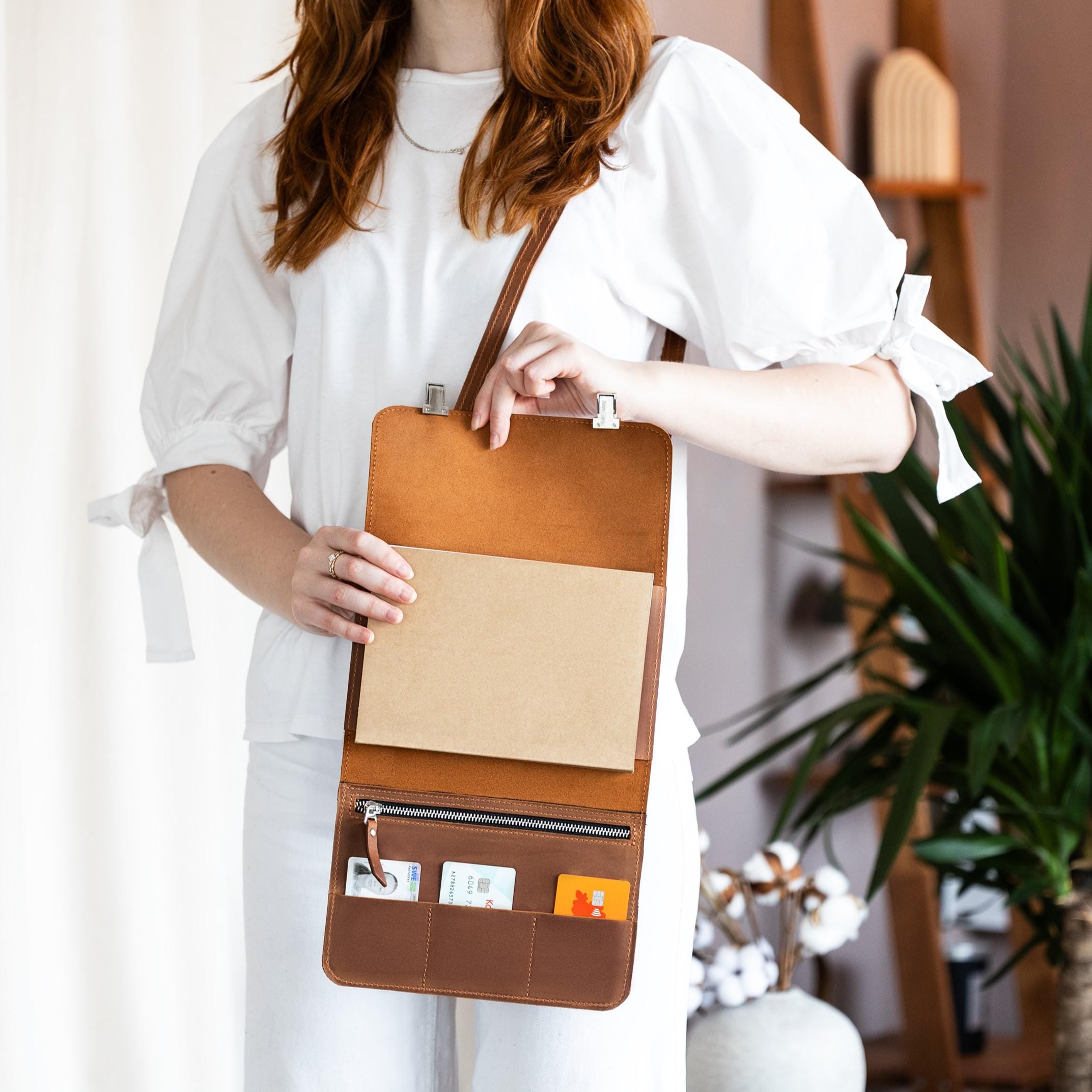 Leather Notebook Cover With Strap, Travelers Notebook Cover A5, Leather ...
